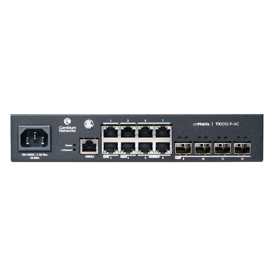 Cambium cnMatrix TX1012-P-AC, AC Powered Intelligent Ethernet PoE Switch