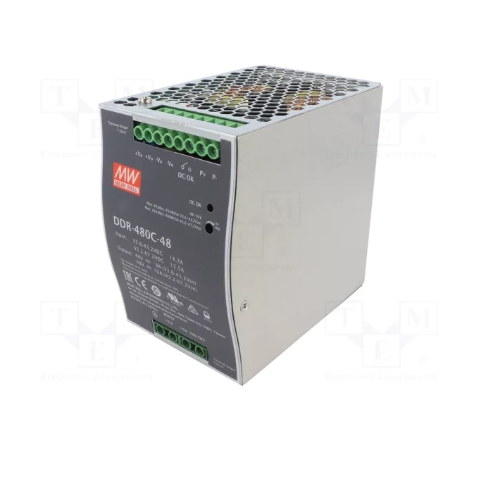 Meanwell Module DIN Rail DC-DC Converter, 33.6 ~ 67.2VDCin, 48V 10A ...