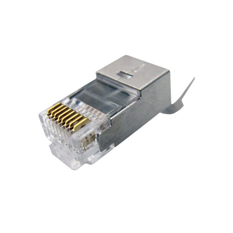 Primus Cable CAT7 8x8 Shielded RJ45 Modular Plug, 3 Prong, for Round ...