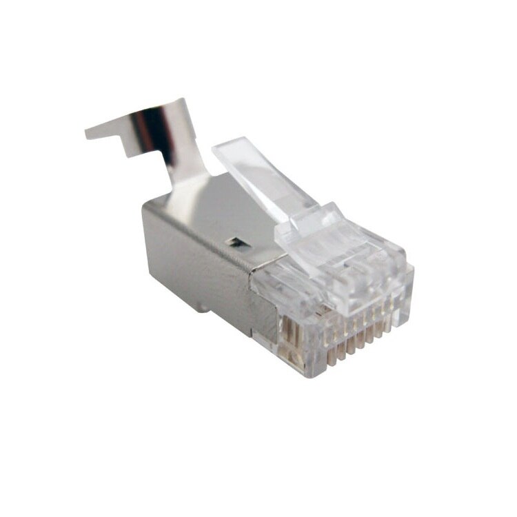 Primus Cable CAT7 8x8 Shielded RJ45 Modular Plug, 3 Prong, for Round ...