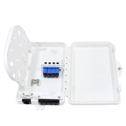 Primus Cable Fiber Termination Box, Wall Mount, Plastic, 4 Splices, Outdoor, IP-66 Rated White