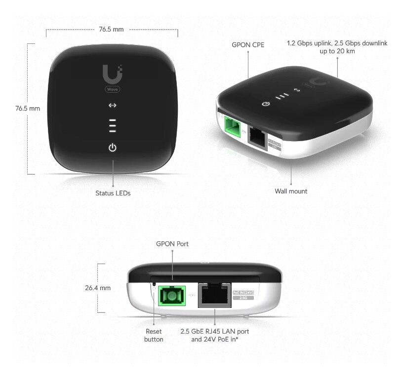 Ubiquiti GPON Optical Network Unit with 2.5 GbE Port